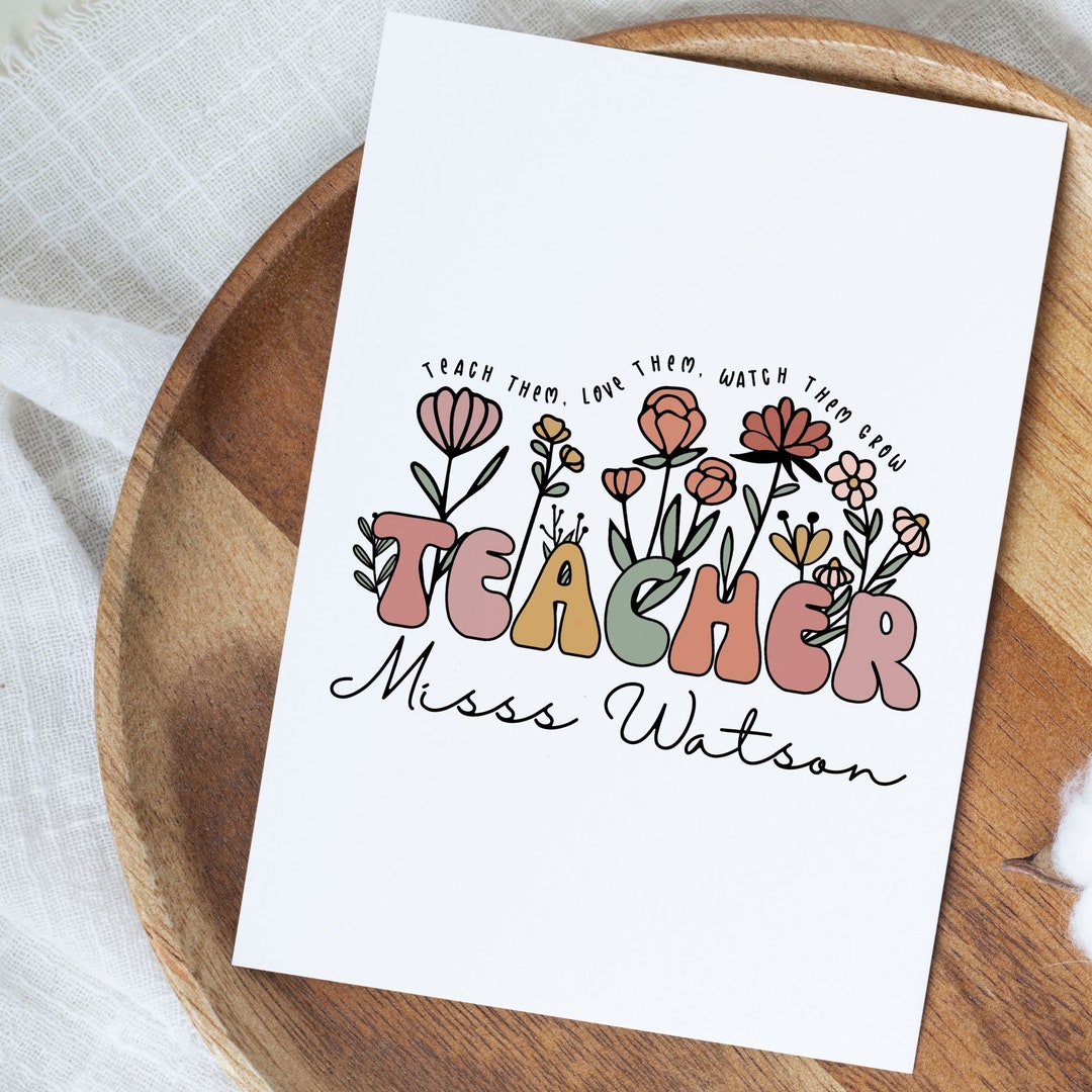 Personalized Teacher Card, Teacher Appreciation Gift, Gift for Teacher ...