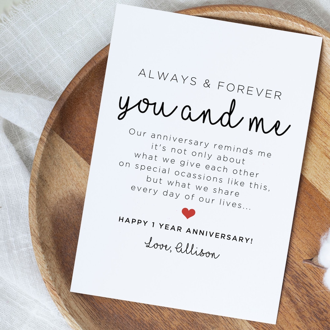 Happy 1st Anniversary Card, Custom First Anniversary Card for Husband ...