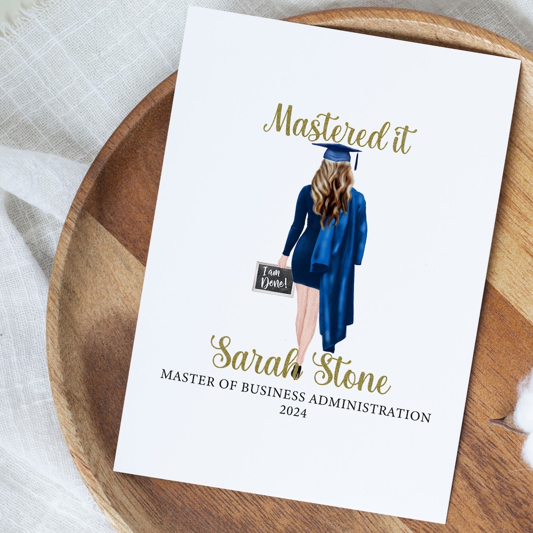 Personalized Master of Business Administration Graduation Card for Her ...