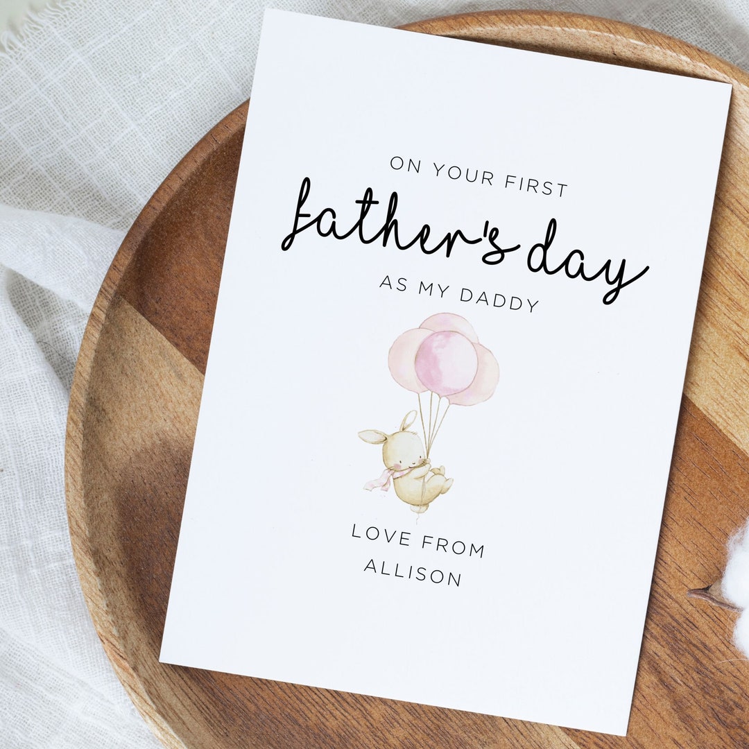 Personalized First Father's Day Card From Baby, Daddy First Fathers Day ...
