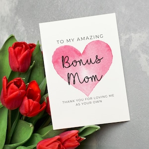 Personalized Bonus Mom Card, Mother's Day Gift for Bonus Mom, Custom ...