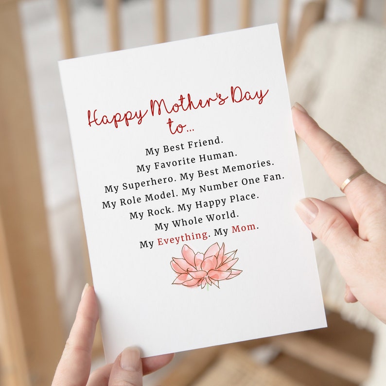 Beautiful Mothers Day Card for Mom Special and Unique Mothers - Etsy