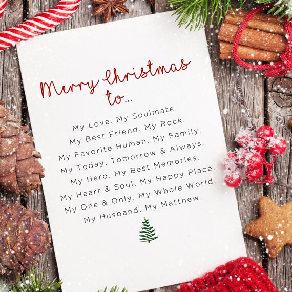 Christmas Card for Husband Merry Christmas Card for Him Hubby Christmas Gift From Wife romantic Christmas Card Gift for Him Holiday Card Etsy