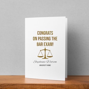 Congratulations on Passing the Bar Exam Card, New Lawyer Graduation ...