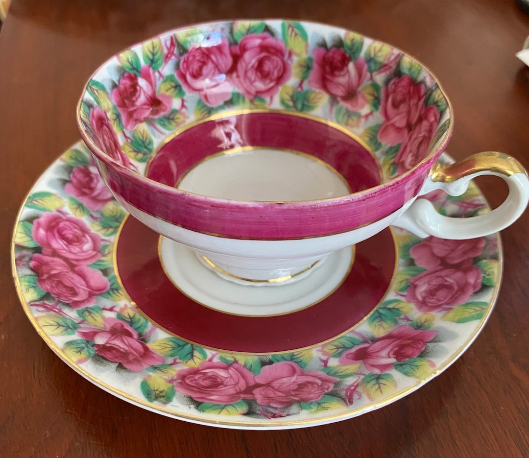 Bond Ware, Hand Painted Teacup and Saucer - Etsy