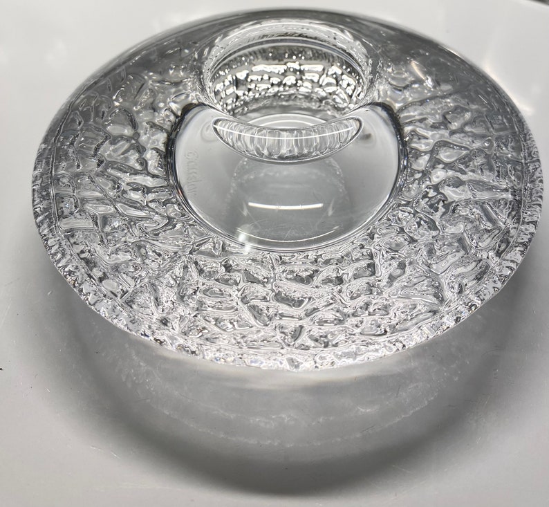 Orrefors Lars Hellsten Discus Crystal Candleholder - Etsy