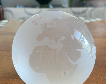 Glass Globe Marble, Clear Glass Earth Sphere, 60mm Glass Crystal Marble ...