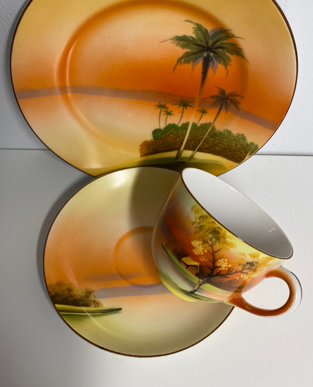 Vintage/antique Japanese Lusterware Porcelain Hand Painted Tea Cup ...