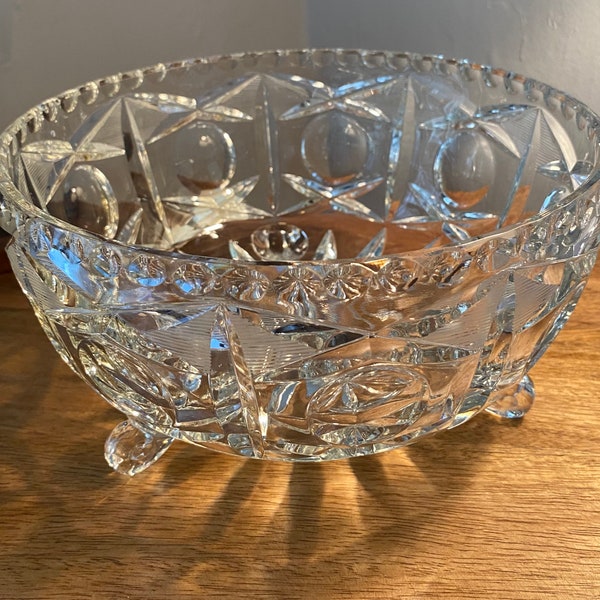 Footed Crystal Bowl - Etsy