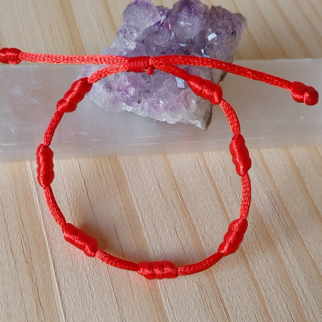 7 Knots Bracelet Red String Bracelet Adjustable Boho - Etsy
