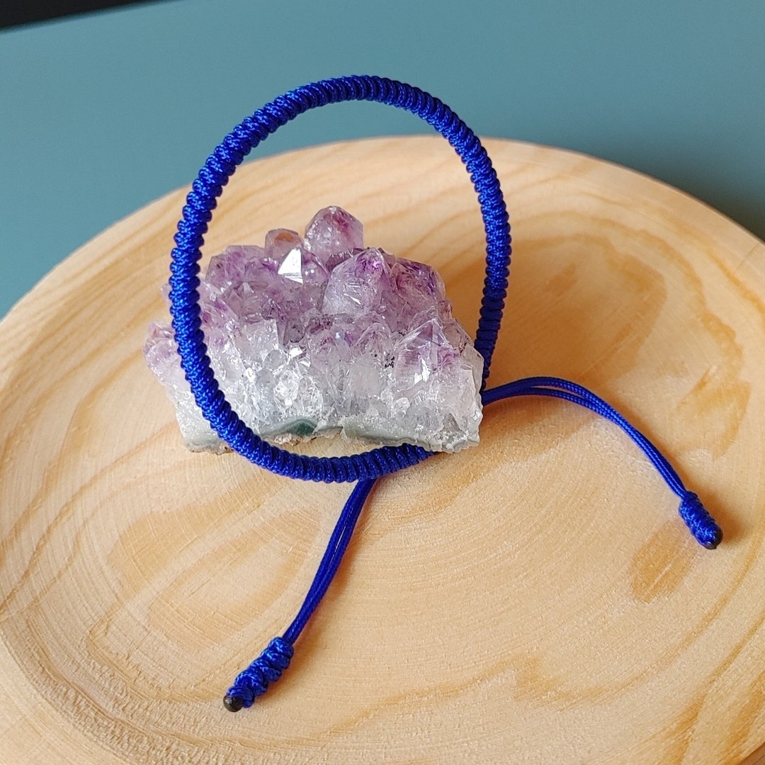 Tibetan Buddhist Rope Bracelet, Royal Blue Braided Bracelet, Adjustable ...