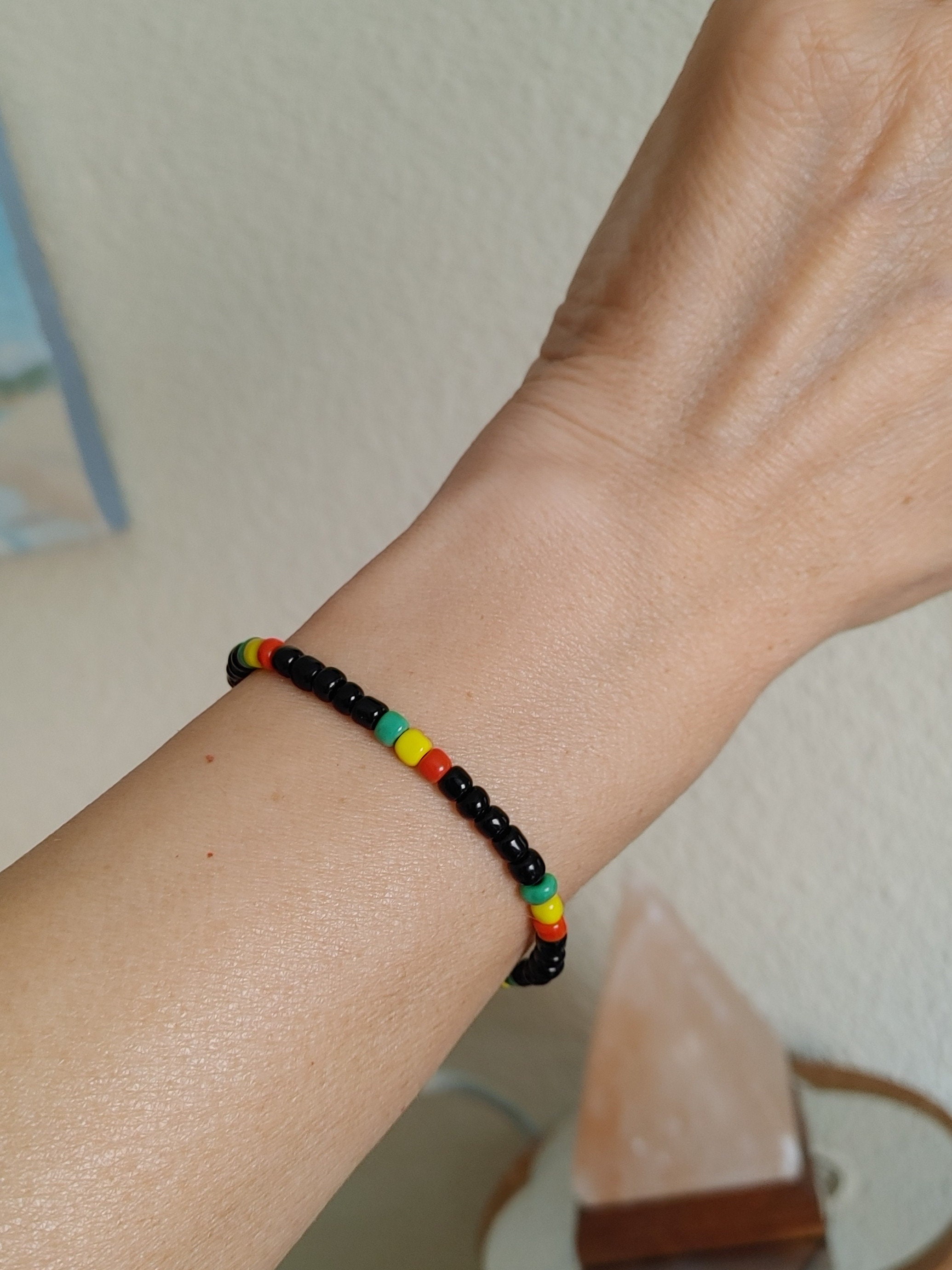Rasta Bracelet, Jamaican Bob Marley Jewelry, Adjustable Cord Reggae Red ...