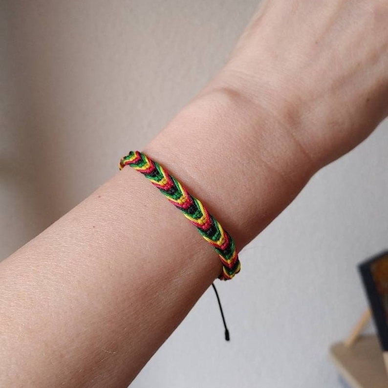 Rasta Bracelet, Bob Marley Reggae Colors Jewelry, Hand-braided Bracelet ...