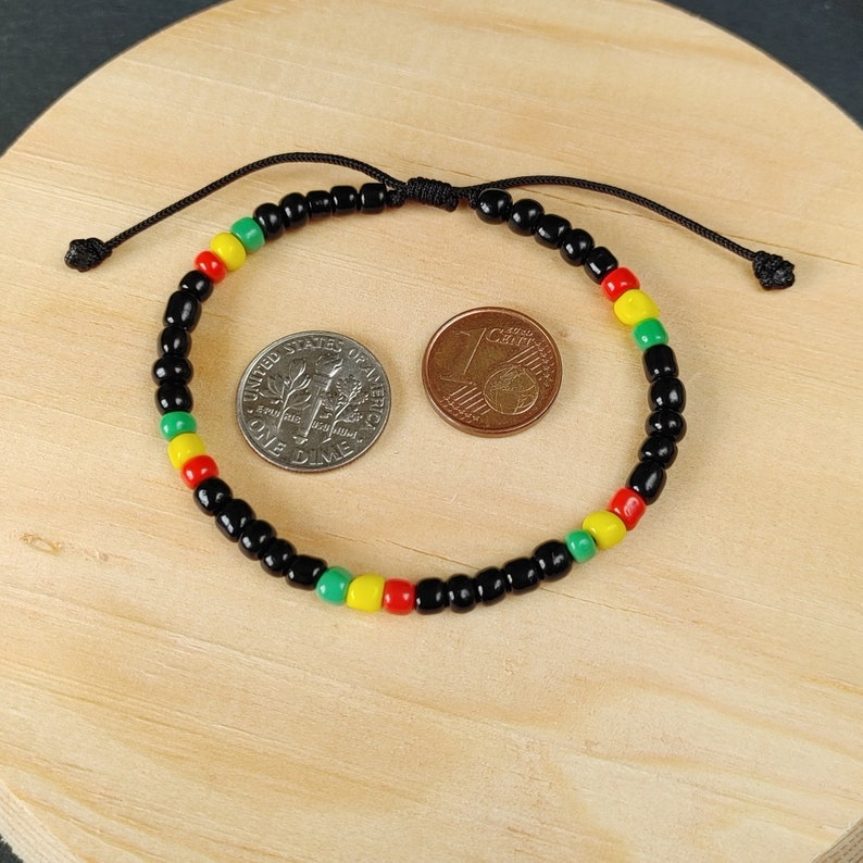 Rasta Bracelet, Jamaican Bob Marley Jewelry, Adjustable Cord Reggae Red ...