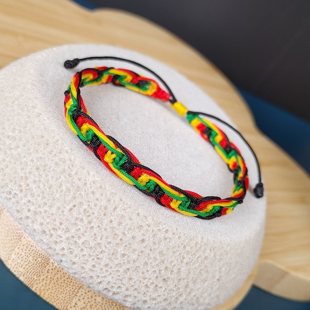 Rasta Bracelet, Jamaican Style Bracelet, Bob Marley Reggae Jewelry ...