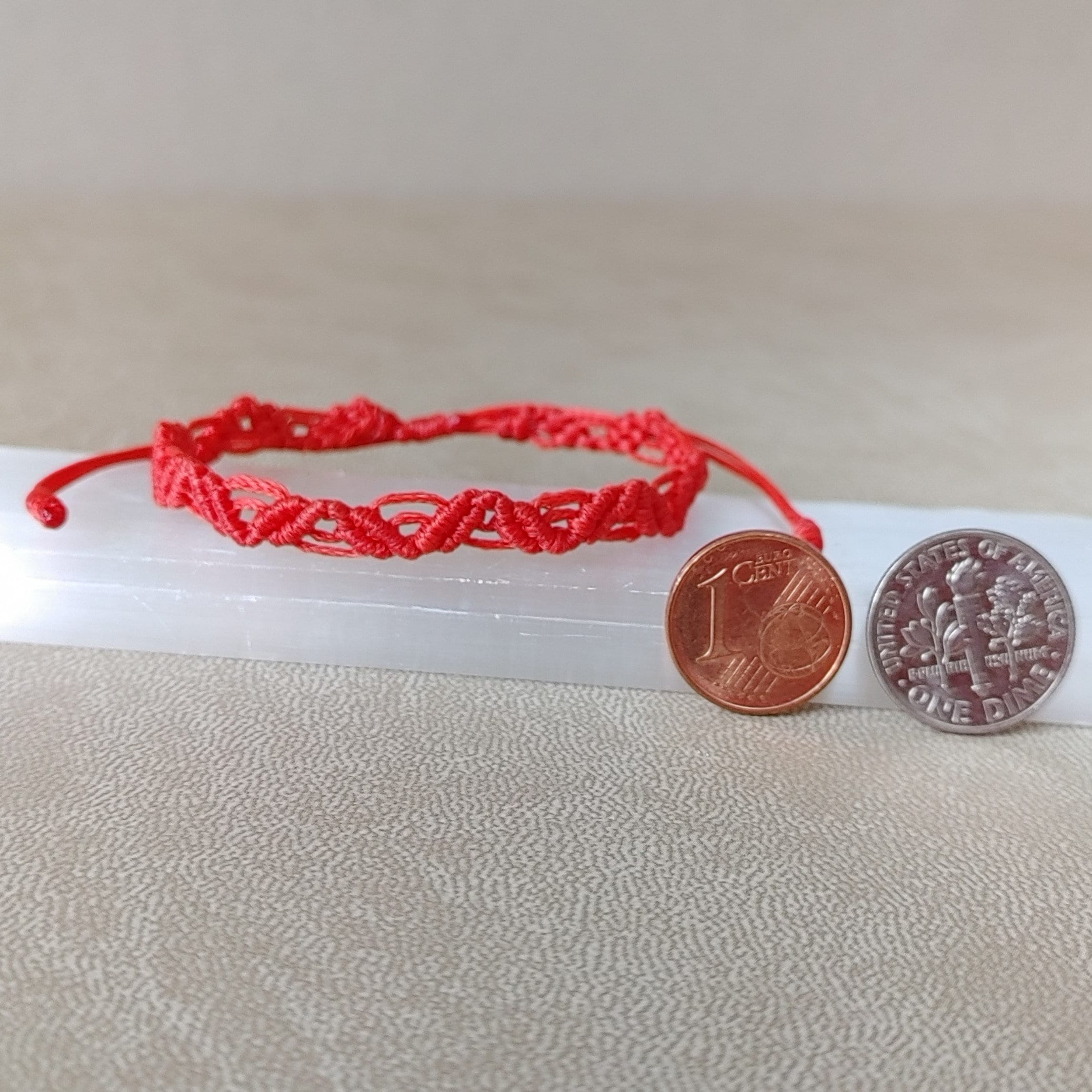 Red Macrame Bracelet Kabbalah Lucky Red String, Adjustable Cord Unisex ...