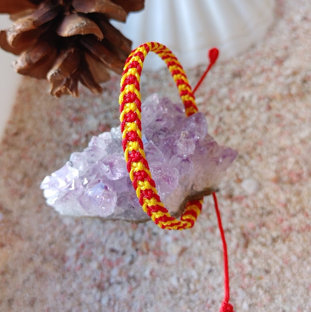 Spanish Flag Braided Bracelet, Catalan Flag Bracelet,red and Yellow ...