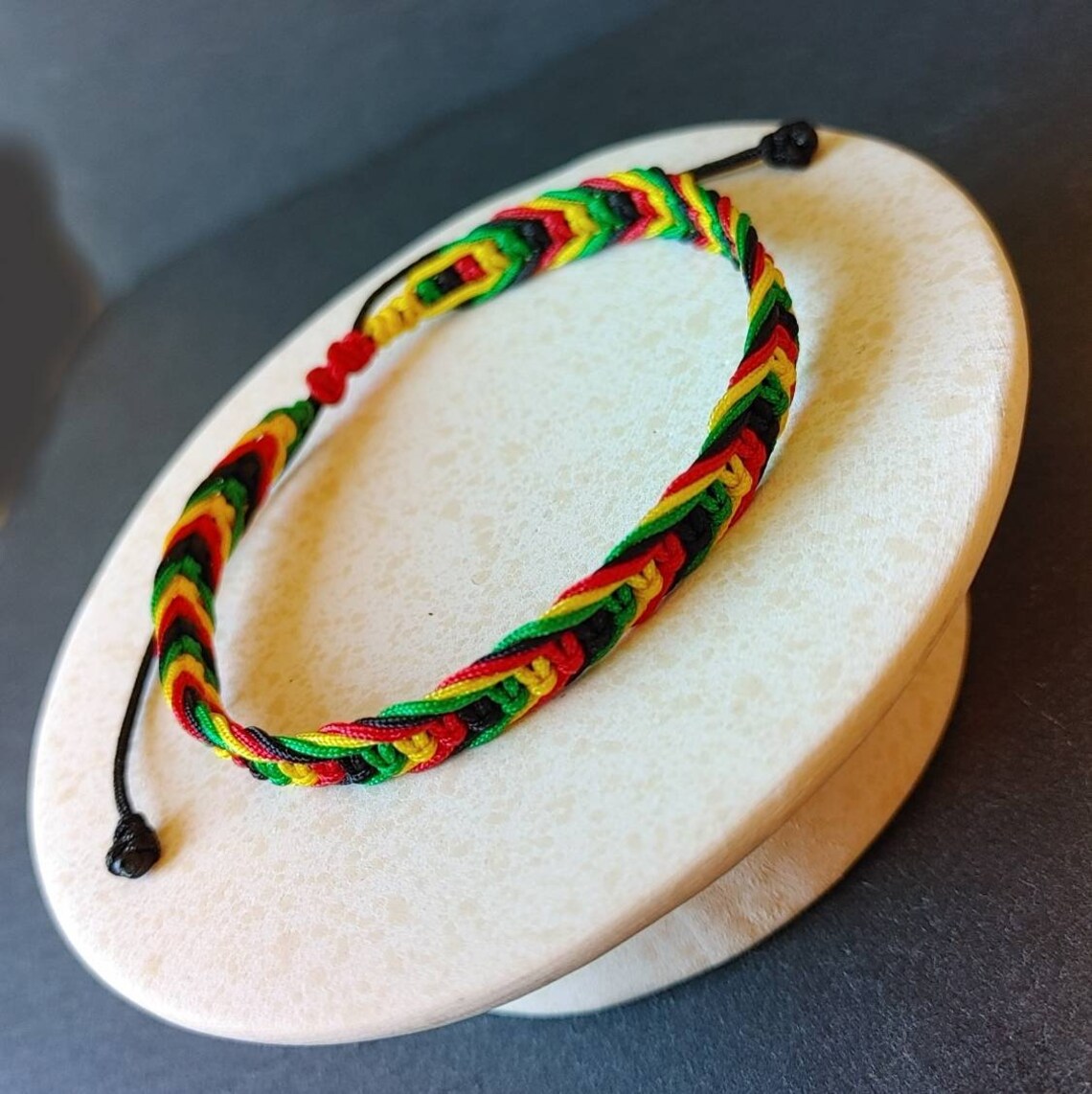 Rasta Braided Bracelet, Adjustable Cord Reggae Jewelry, Handmade With ...