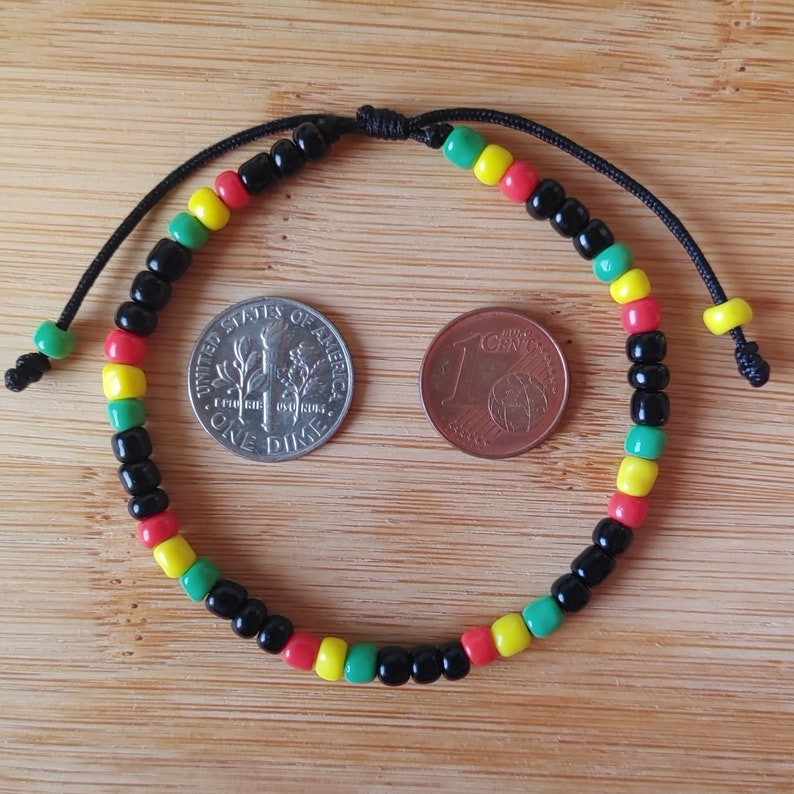 Rastafari Bracelet, Adjustable Jamaican Bob Marley Jewelry, Reggae Red ...