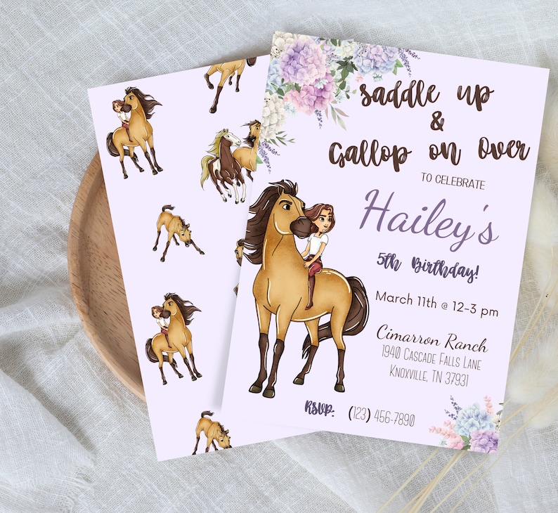 Wild Horse Birthday Invitation - Spirit, Horse, Saddle Up - Etsy
