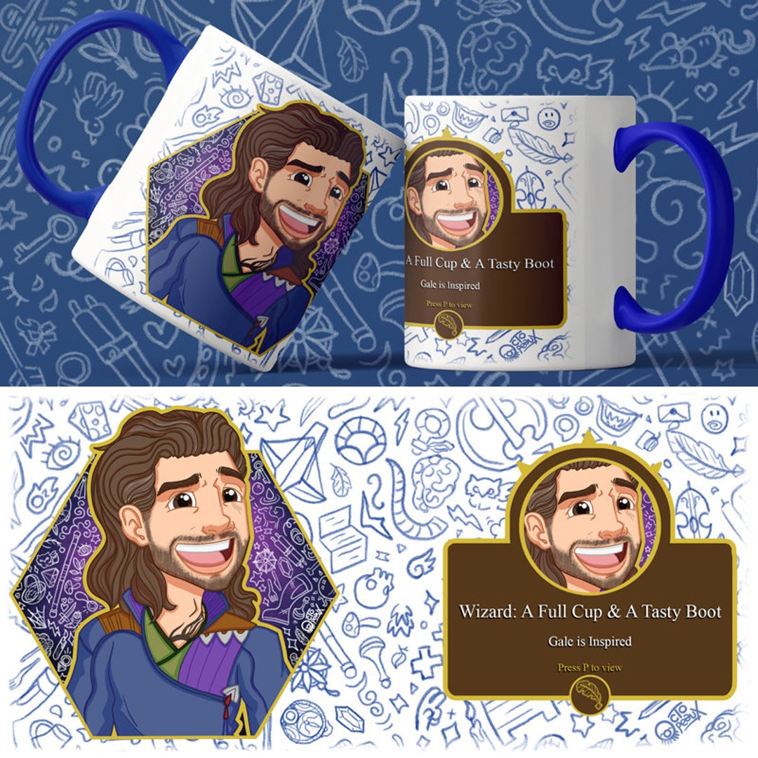 Gale Mug W/blue Handle/inside (baldur's Gate 3) - Etsy