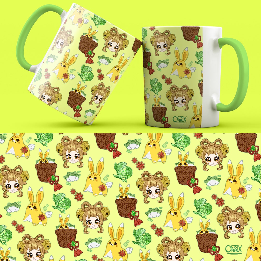 Yaoyao (genshin Impact) Mug W/ Green Inside & Handle - Etsy