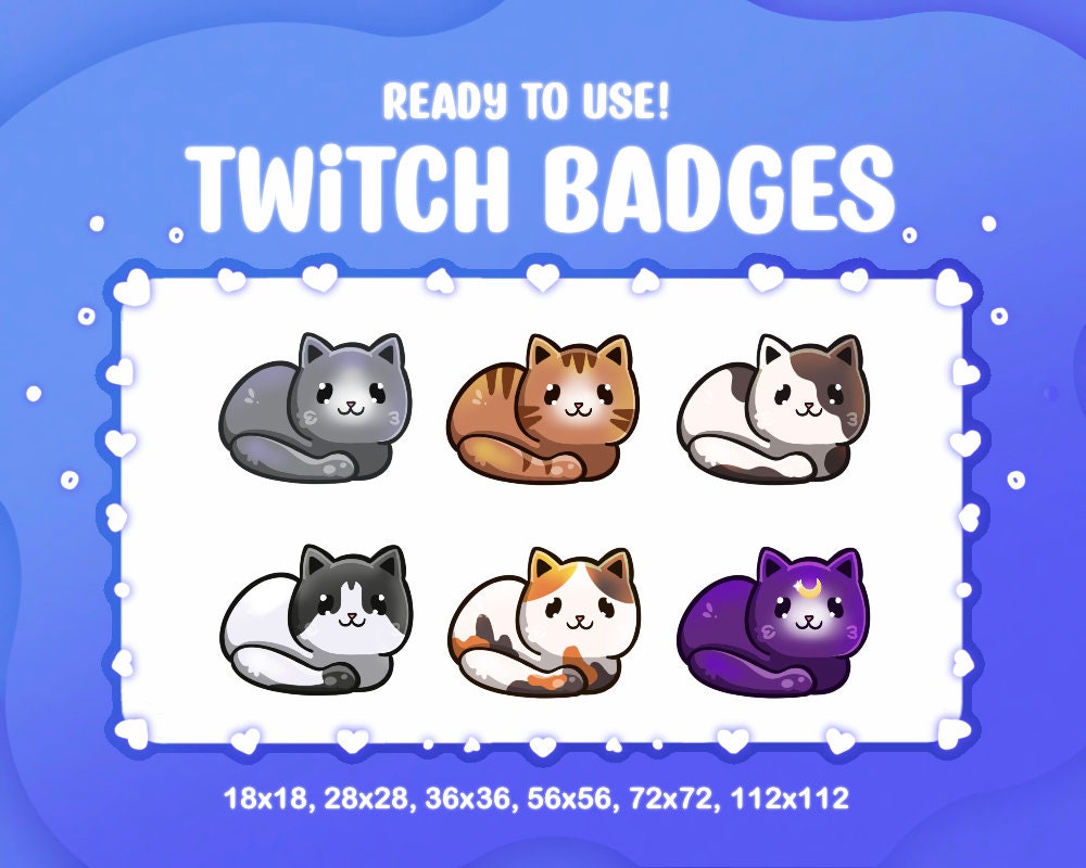 Twitch Sub Bit Bread Lying Cats Badges and Emotes // Cute Kawaii Bread ...