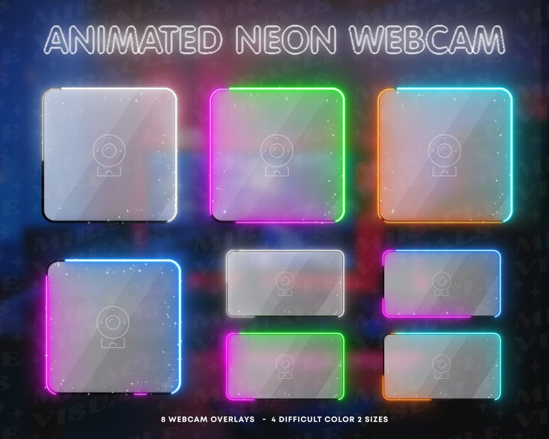 Animated Neon 4 Difficult Color Sparkle Star Webcam Overlay / Neon ...