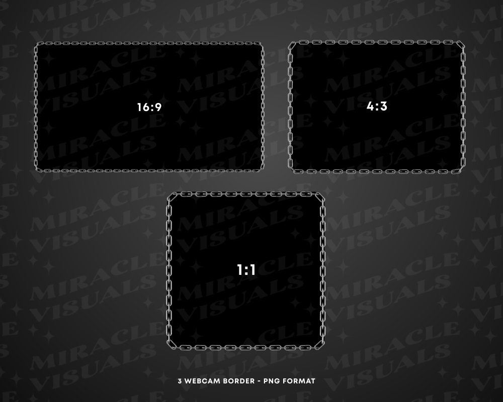 3 Chrome Chain Webcam Border / Y2K / Sliver / Chrome / Twitch / Discord ...