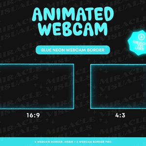 Animated Neon Blue Webcam Overlay / Twitch Stream Border / Webcam Frame ...