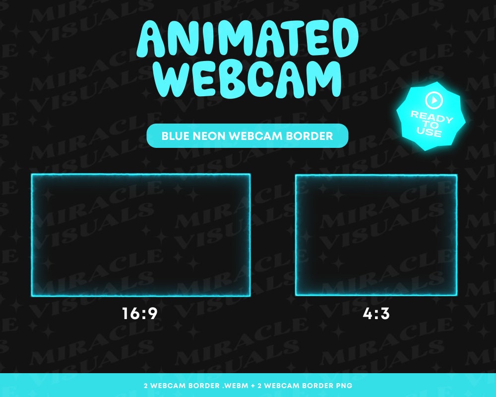 Animated Neon Blue Webcam Overlay / Twitch Stream Border / Webcam Frame ...