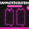 Animated Cat Purple Neon Chat Box for Twitch/ Twitch Stream Overlay ...