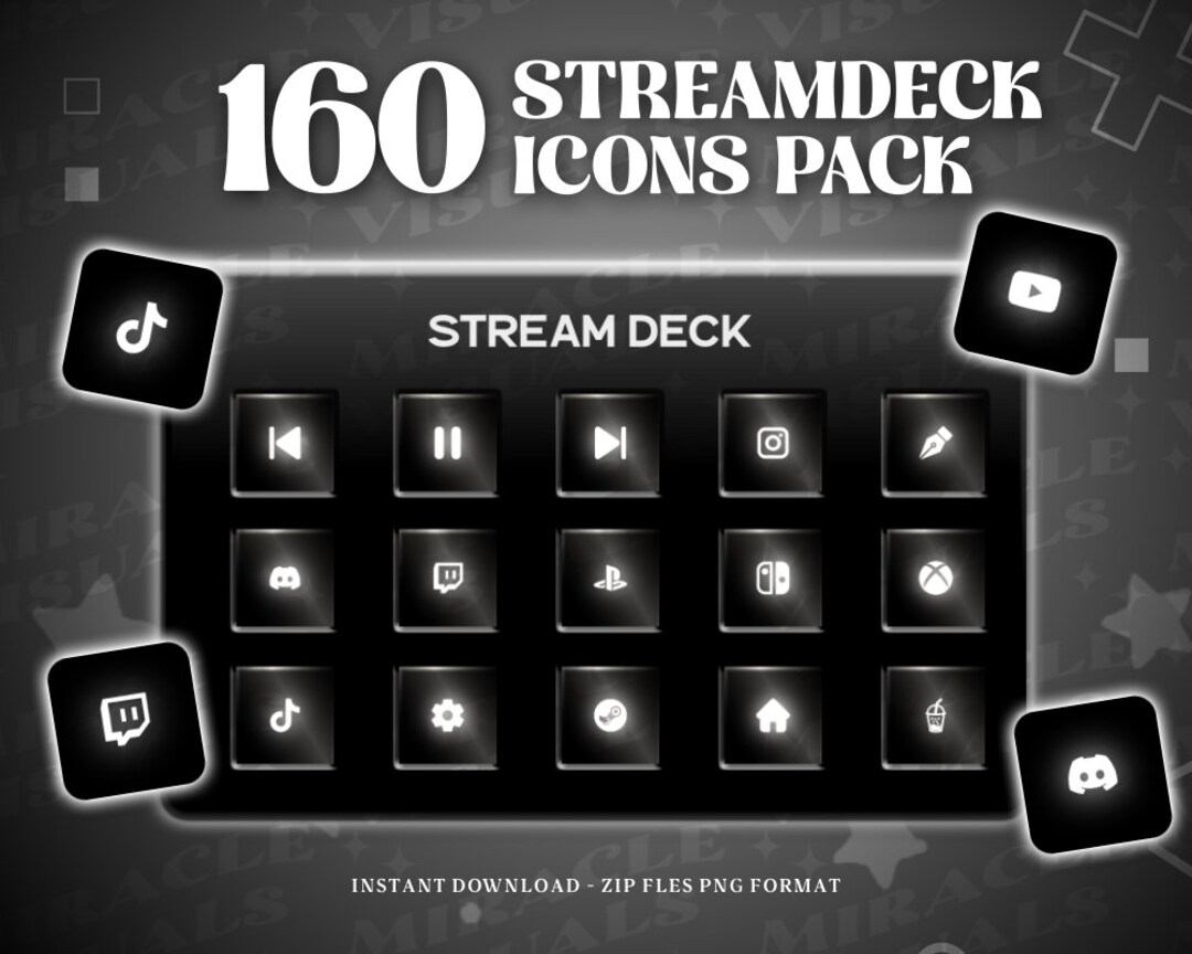 160 Neonwhite Streamdeck Icon Set | 160 Neon Pink Icon Pack for Elgato Steamdeck | Neon ...