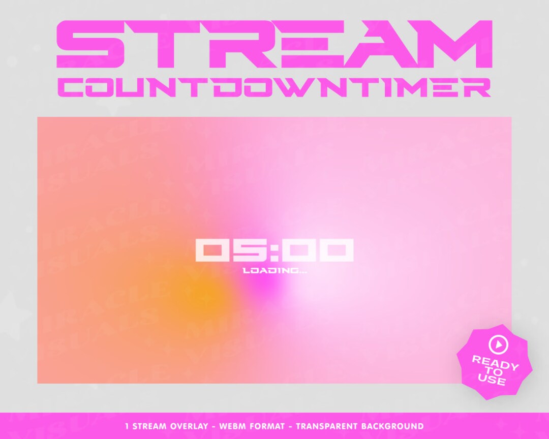 Stream Countdown Timer Twitch Stream Overlays Gradient Twitch Add On Stream Etsy