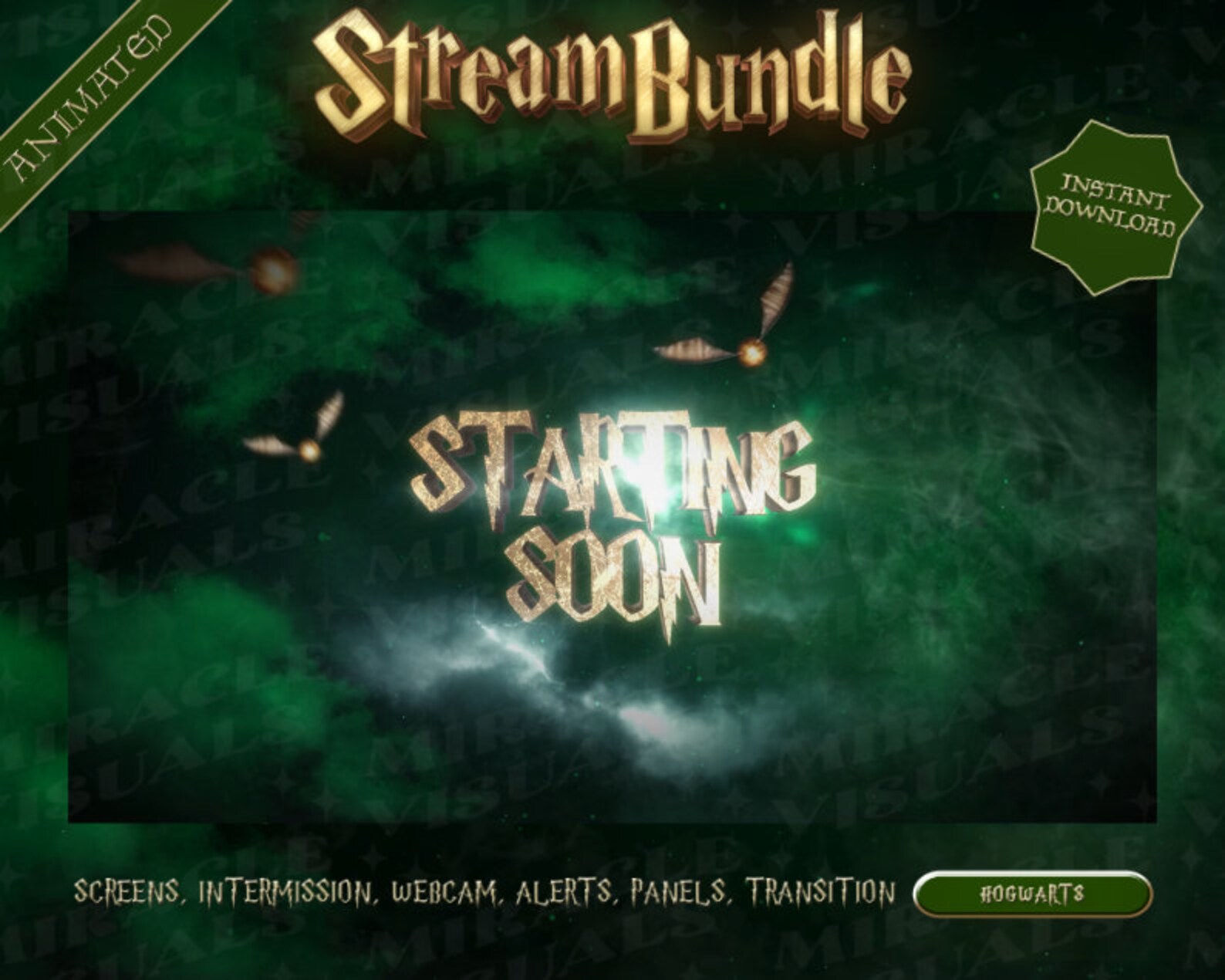 Animated Hogwarts Legacy Stream Package / Skytherin /harry Potte ...