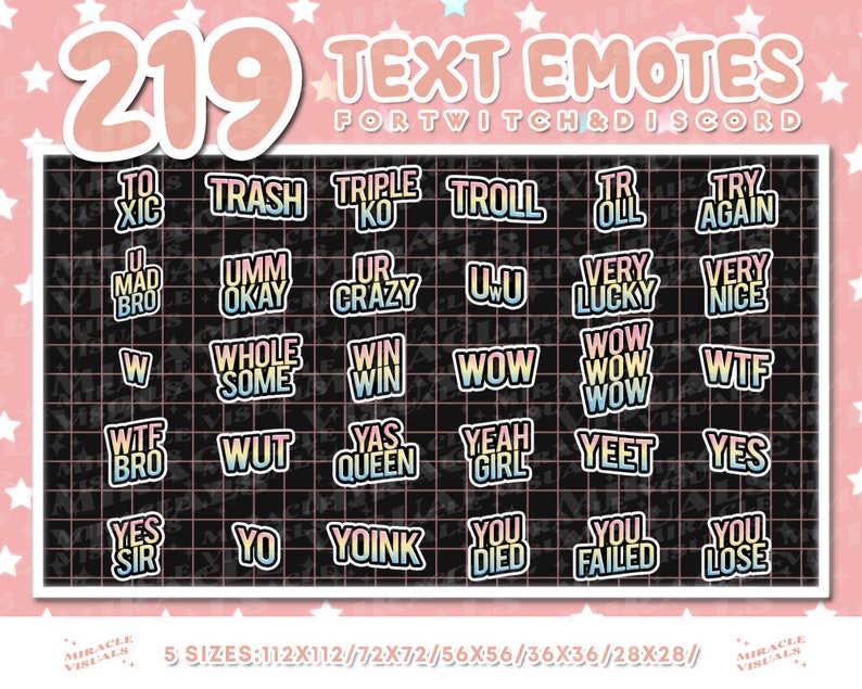 Twitch Text Emotes / Discord Emotes Bundle / Meme Emotes / - Etsy UK