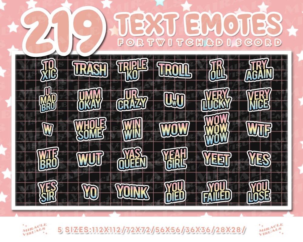 Twitch Text Emotes / Discord Emotes Bundle / Meme Emotes / - Etsy