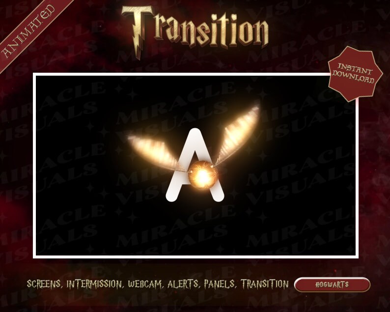 Animated Hogwarts Legacy Stream Package / Harry Potte / Twitch Overlays ...