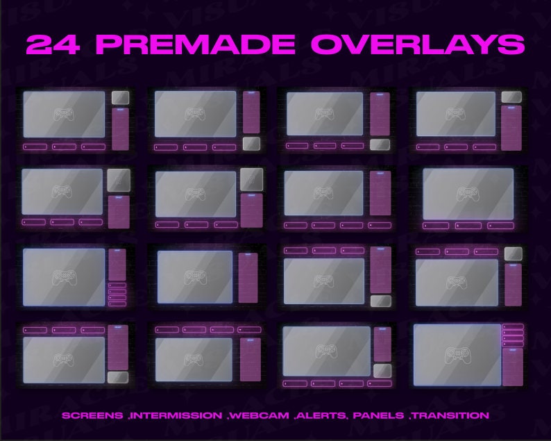 Animated Stream Package Neon Theme / Twitch Overlay / 4 X Animate ...