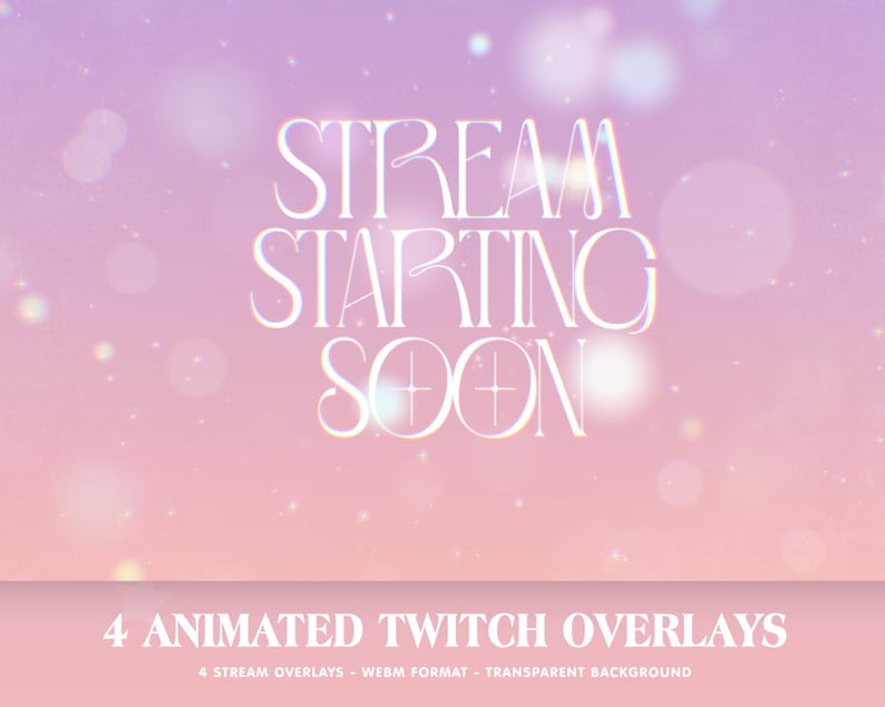 4 Animated Pink Pastel / Glitter / Kawaii / Bokeh / Screens for Twitch ...