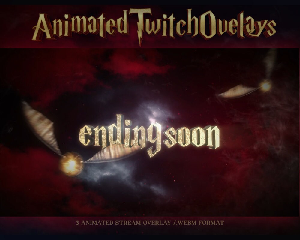 3 Animated Gryffindor Twitch Overlays/ Hogwarts Legecy Twitch /magic ...