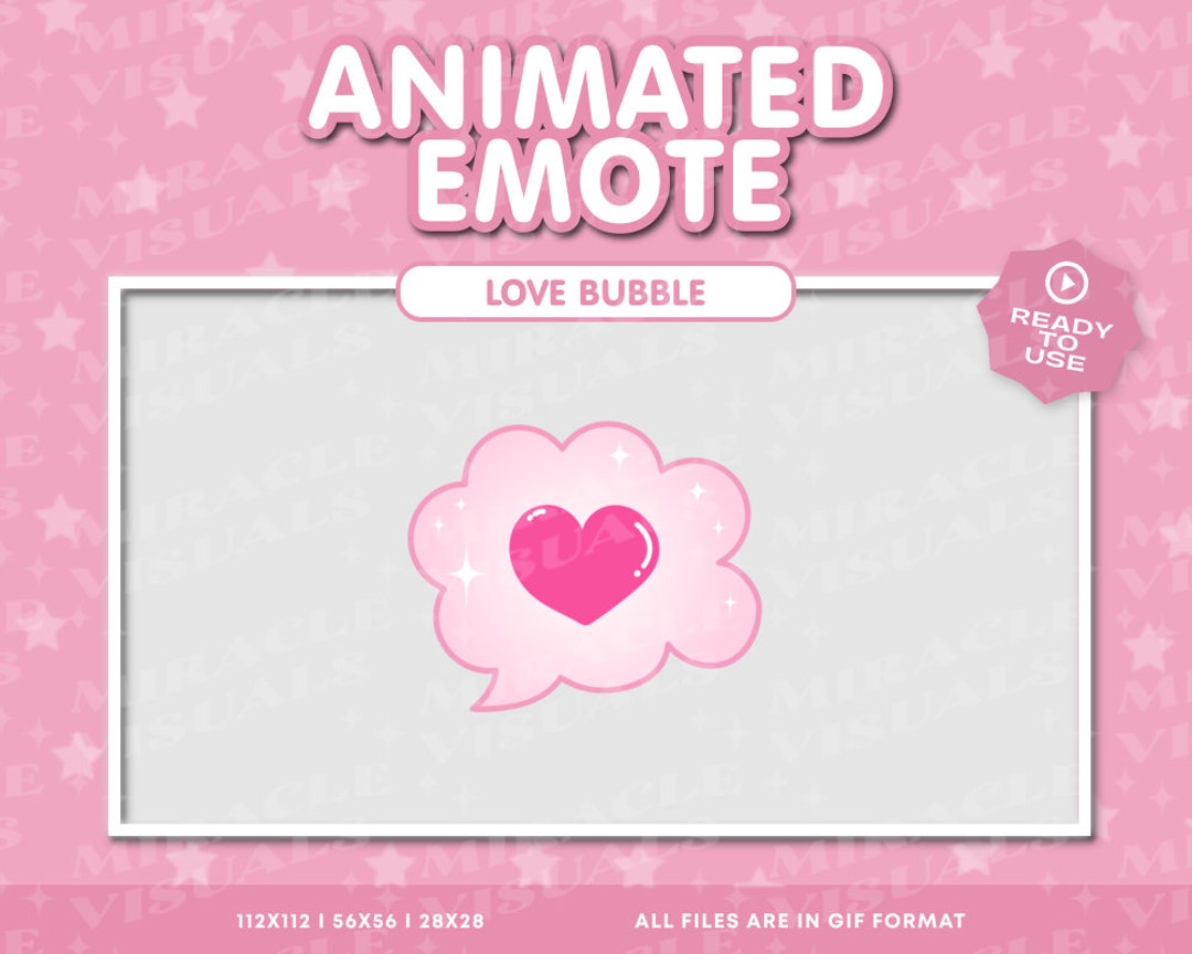 Heart Bubble Animated Twitch Emote / Heart / Bubble / Badge / Twitch ...