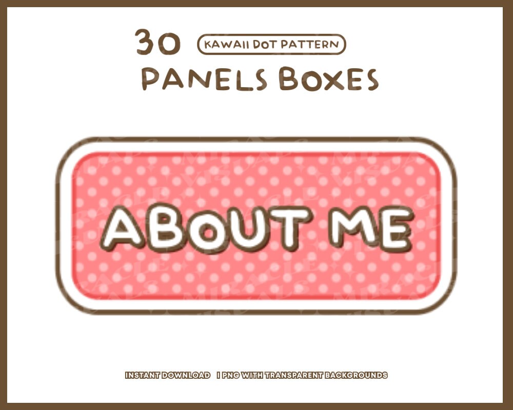 30 X Twitch Stream Kawaii Button Panels / Dot / Kawaii / Button / Pink ...