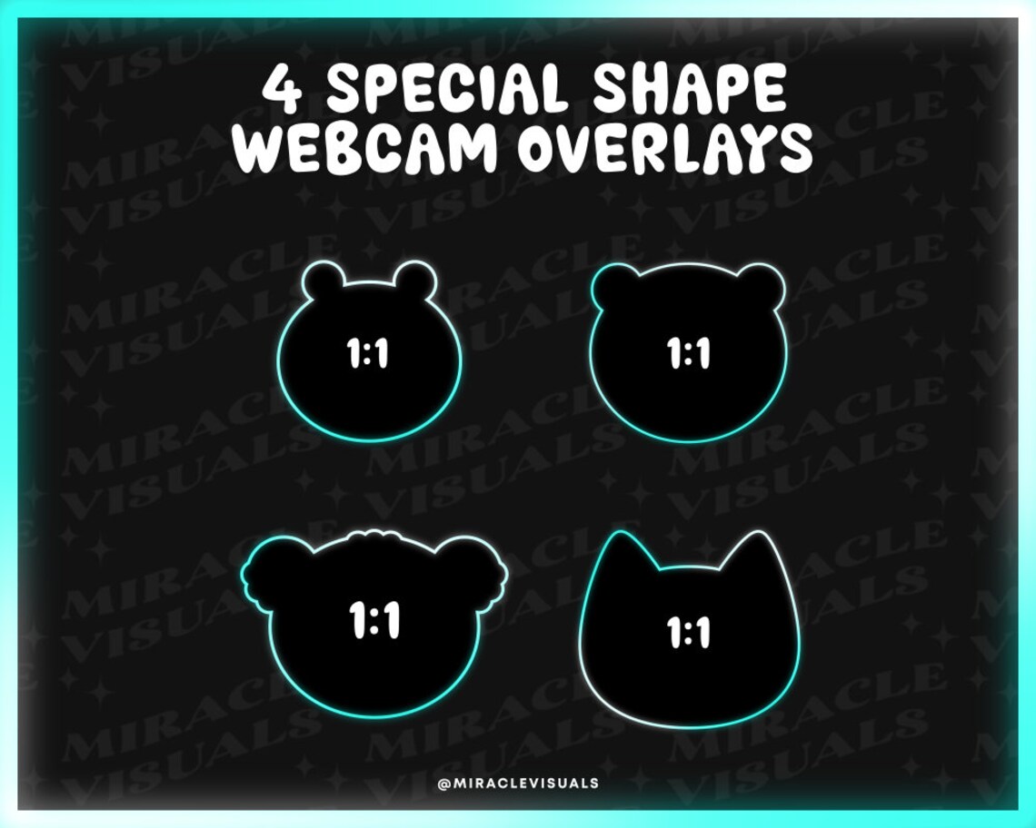15 Animated Neon Blue Webcam Overlay / Twitch Stream Border / Webcam ...