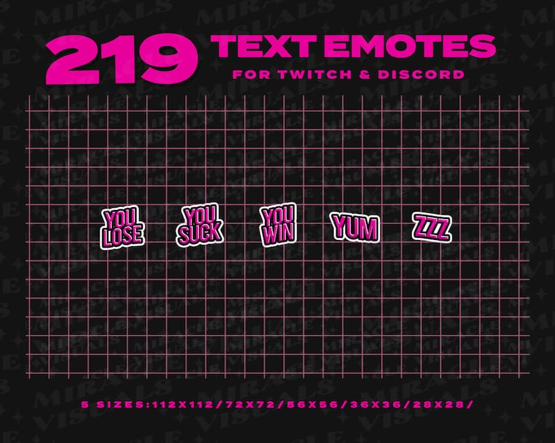 Twitch Text Pink Emotes / Discord Emotes Bundle / Meme Emotes / Funny ...