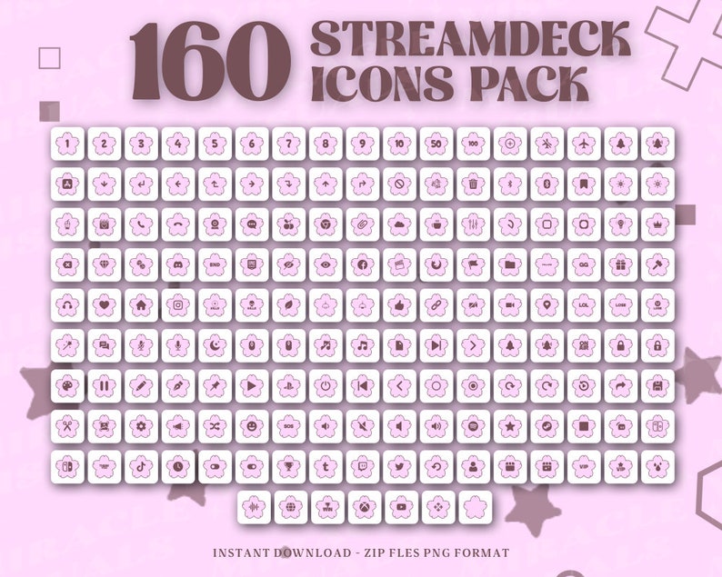 Sakura Streamdeck Icon Set | 160 Sakura Icon Pack for Elgato Steamdeck | Streamers, Streaming ...