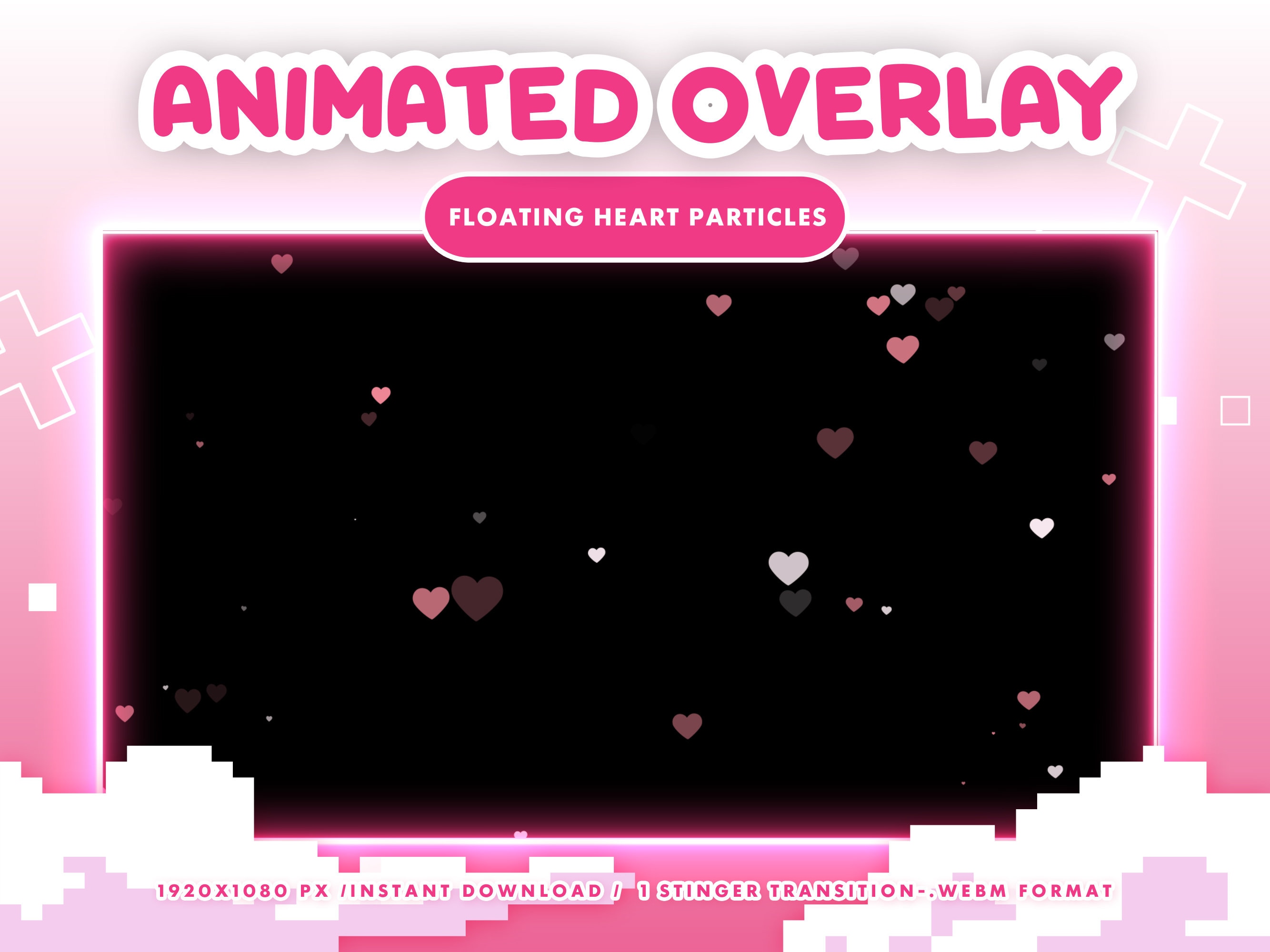 Decoración de Flujo de Bucle Animado de Corazón Flotante / Twitch ...