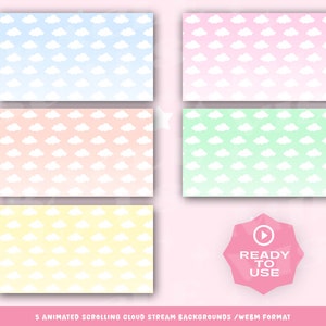 Cloud Animated Stream Background /pastel Color / Kawaii /cloud /add-on ...