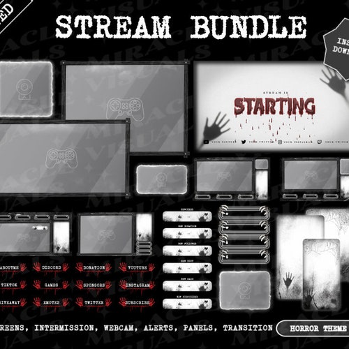 4 Animated Horror / Goth / Scary /bloody Screens for Twitch / - Etsy