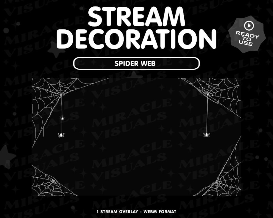 Halloween Spiderweb Stream Overlays / Twitch Overlays / Spiderweb ...